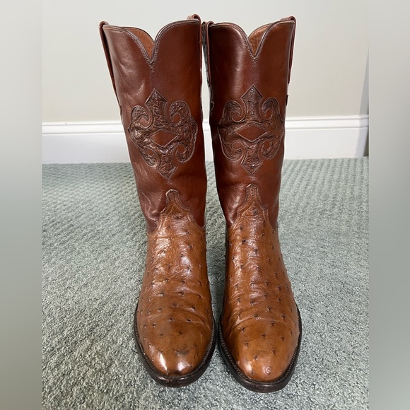 Lucchese | Shoes | Lucchese Exotic Ostrich 95 D Western Cowboy Boots ...